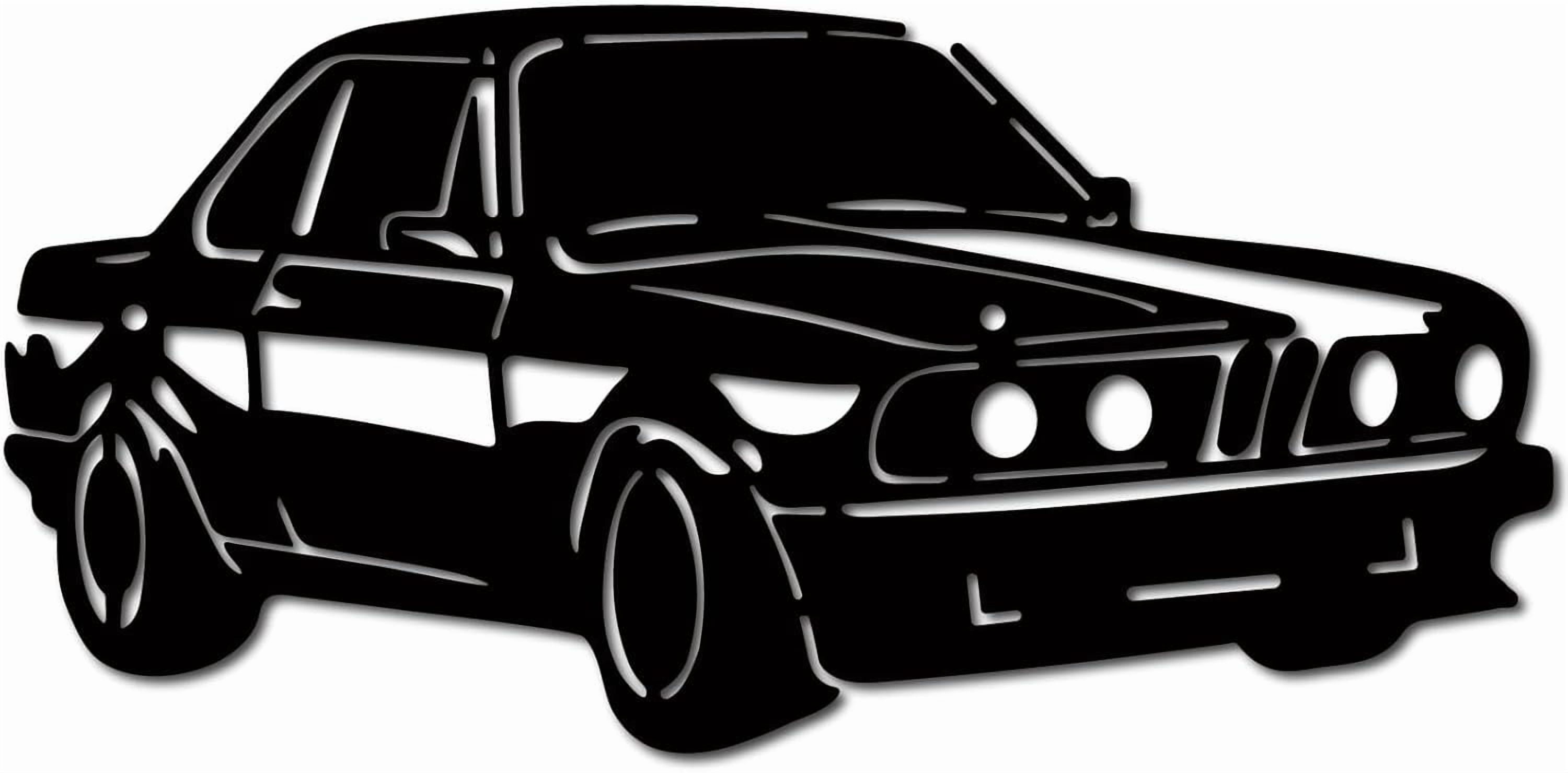 Metal Car Wall Art Black Wall Sculptures Home Decor Automotive ...
