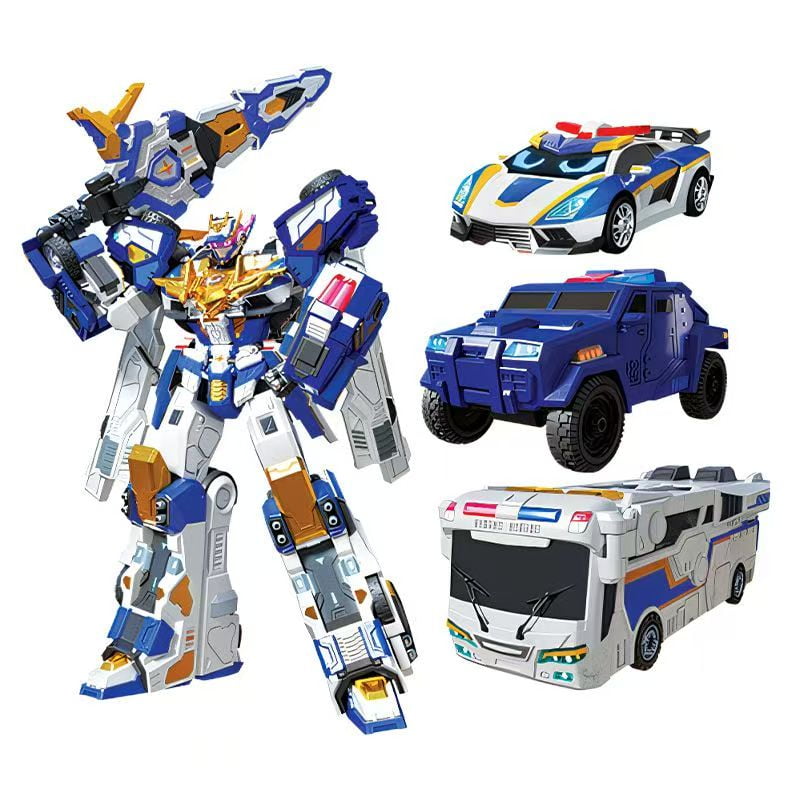 Metal Cardbot BLUE COP S Transforming Robot Car Card Toy Action Figure ...