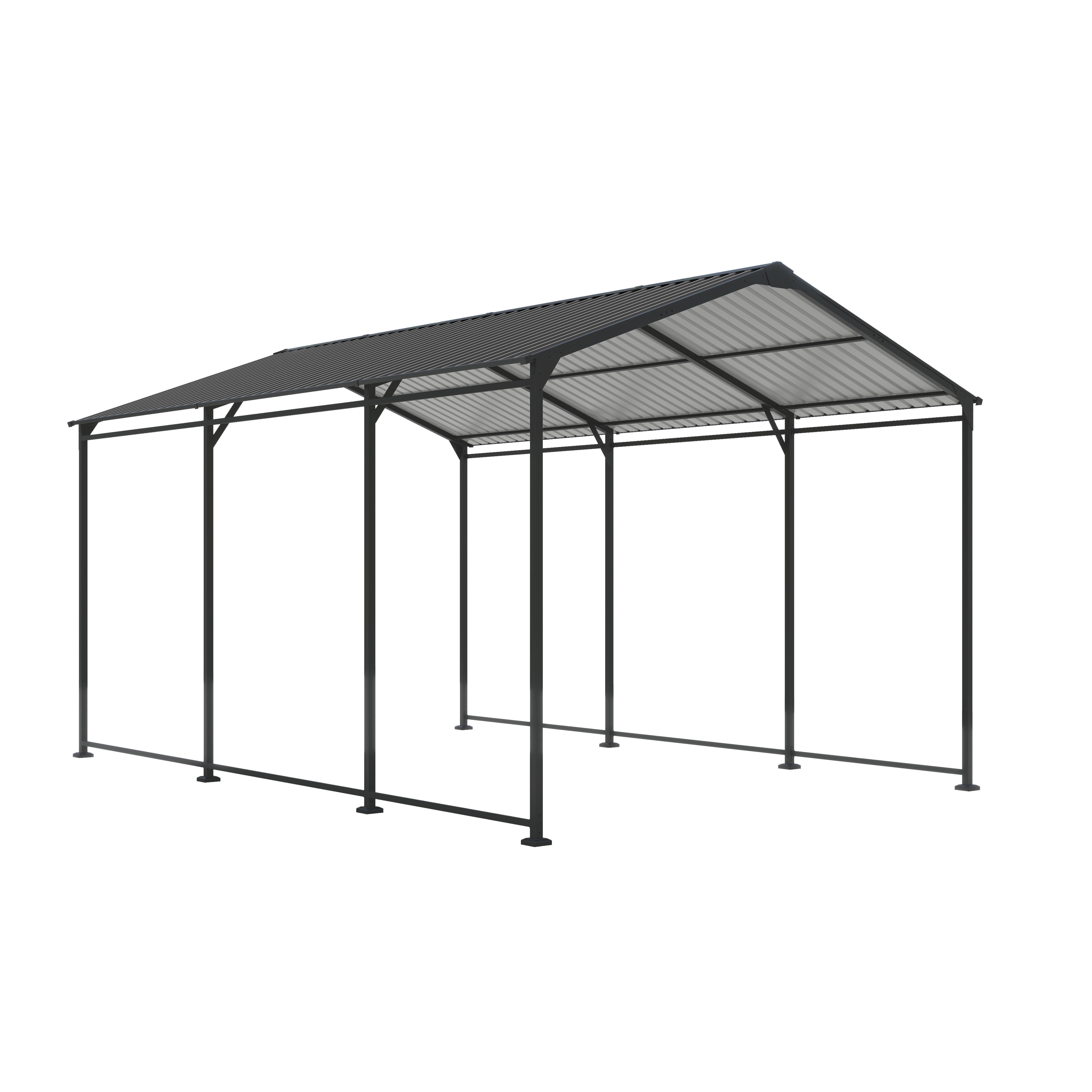 Metal Carport 10 ×15 FT Heavy Duty with Galvanized Steel Roof, Metal ...