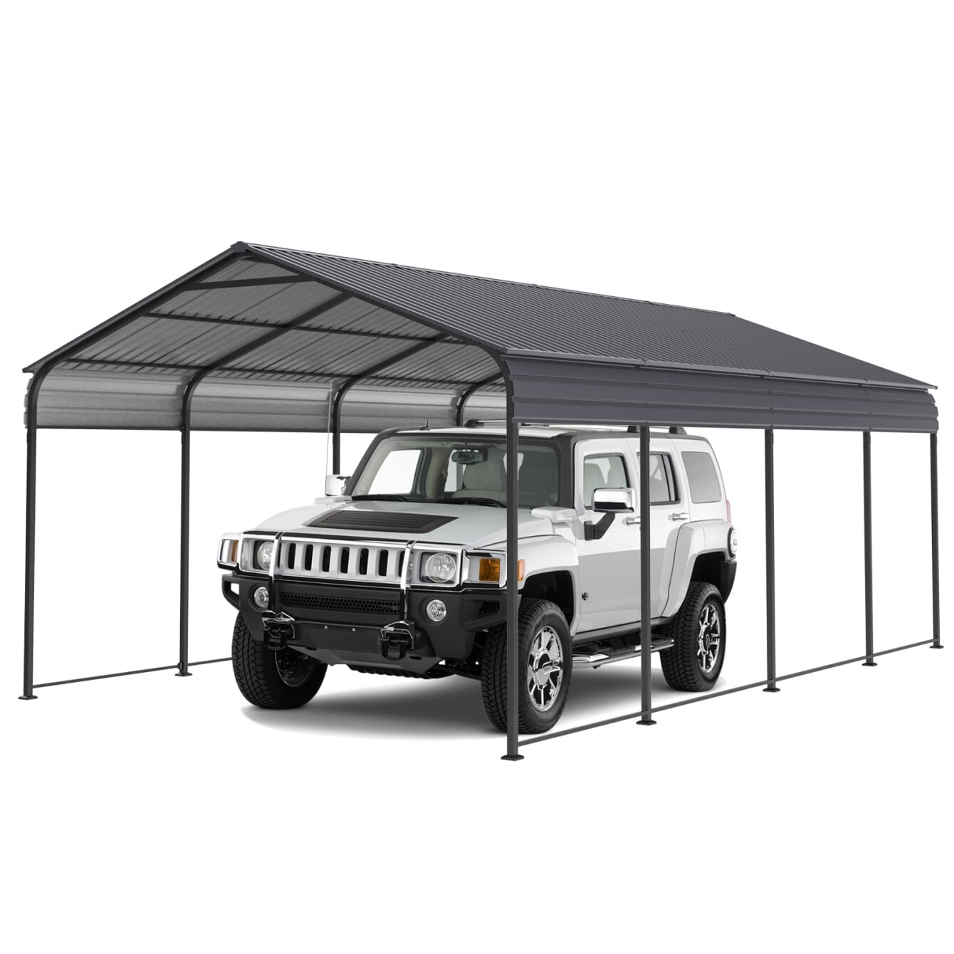 Metal Carport, 12 ×20 Ft Heavy Duty Carport with Galvanized Steel Roof ...