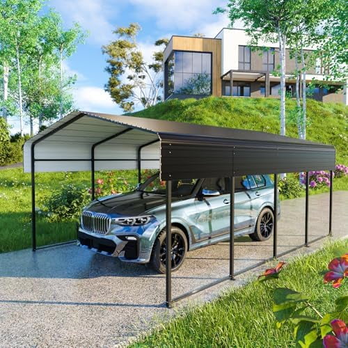Metal Carport 13 * 20 FT Heavy Duty Carport Canopy with Galvanized ...