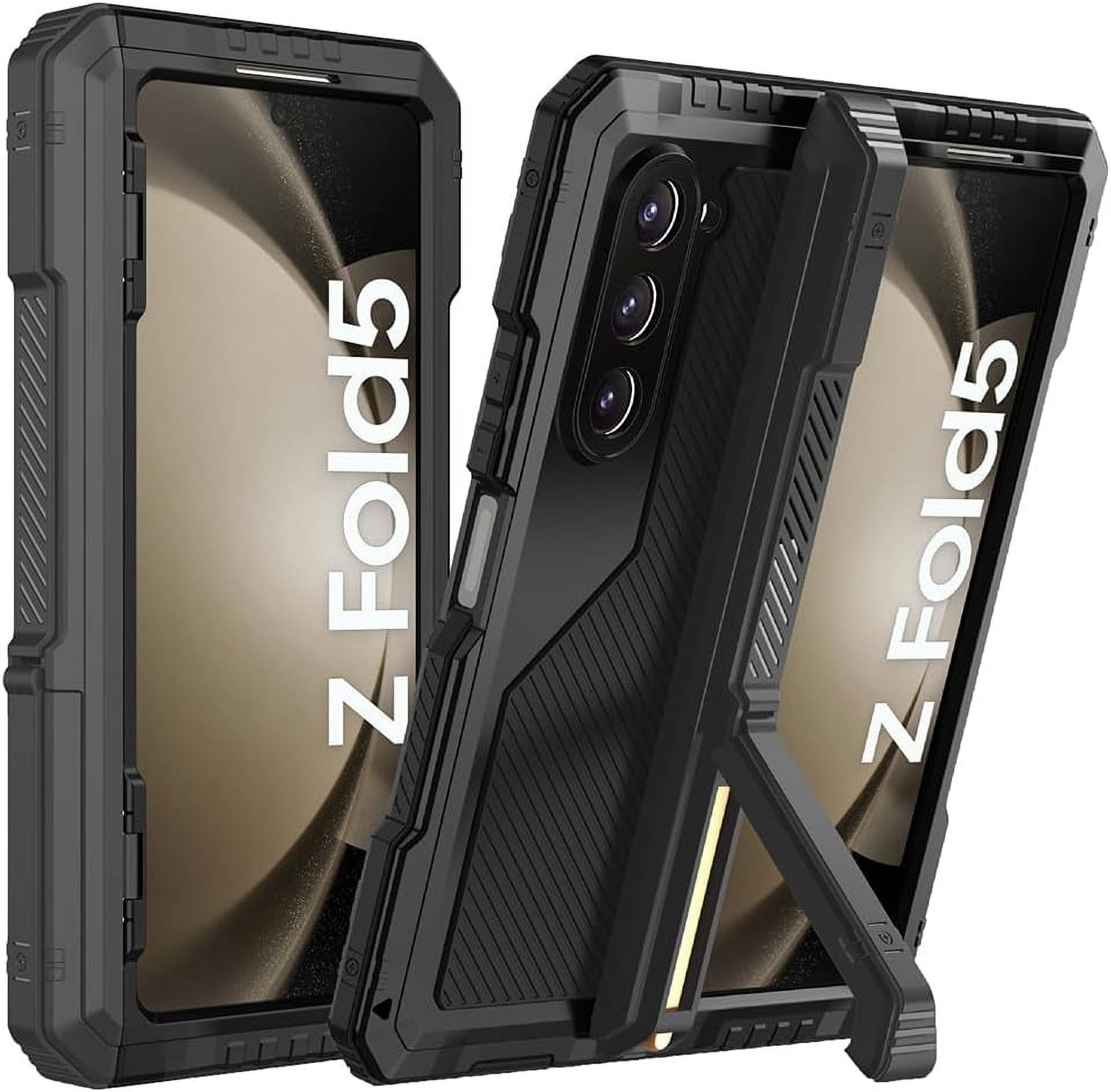 Metal Case for Samsung Galaxy Z Fold 5 Case with Kickstand & Hinge ...