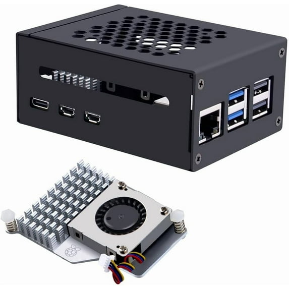 Metal Case for Raspberry Pi 5, with Pi 5 Active Cooler for Raspberry Pi ...