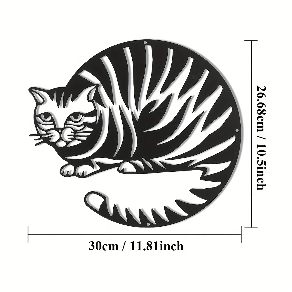 Metal Cat Sign, Hanging Wall Decor, Geometric Metal Cat Silhouette ...