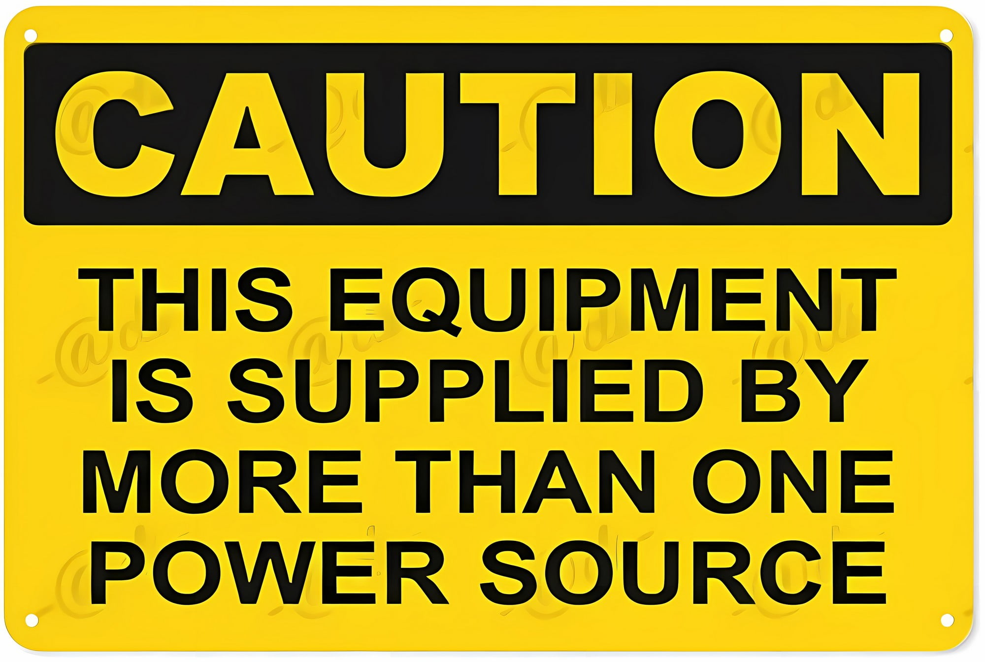 Metal Caution THIS EQUIPMENT HAS MULTIPLE POWER SOURCES Sign - 12×8 ...