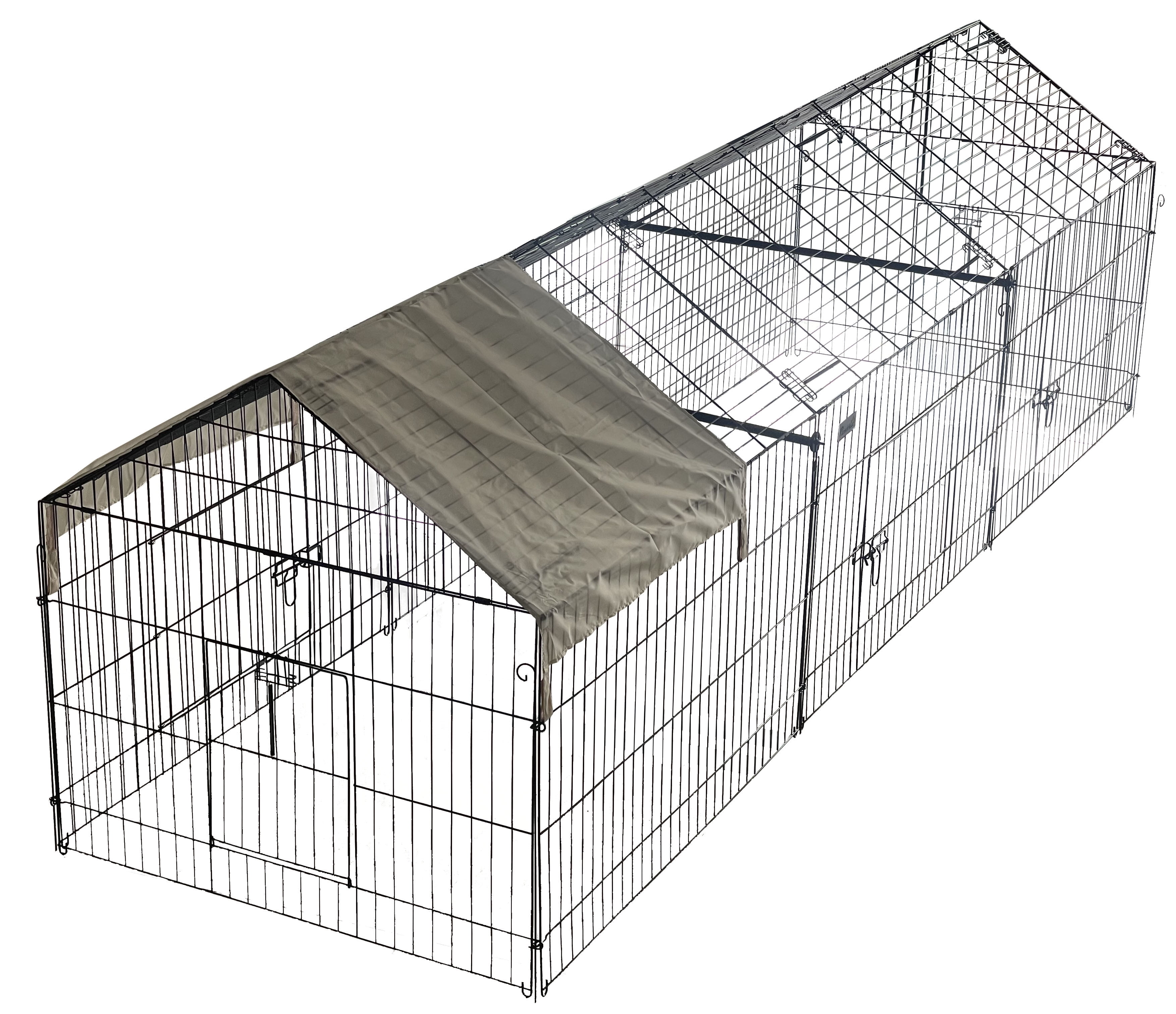 Metal Chicken Coop 130"×40"×40" Chicken Run with Waterproof Cover ...