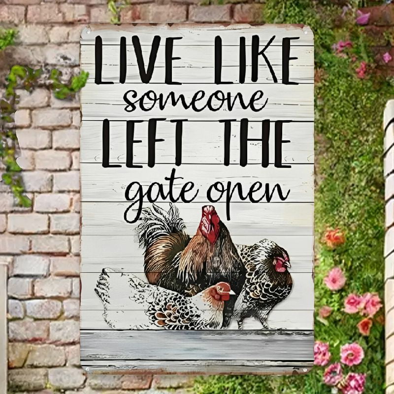 Metal Chicken Coop Iron Sign, DIY Multipurpose Wall Art for Home ...