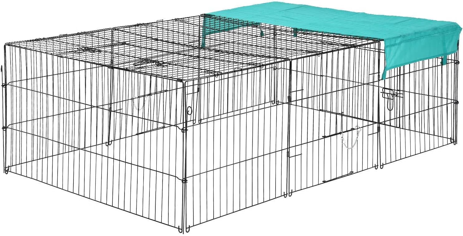 Metal Chicken Coop Rabbit Enclosure 72" x 48" Outdoor Protable Chicken ...