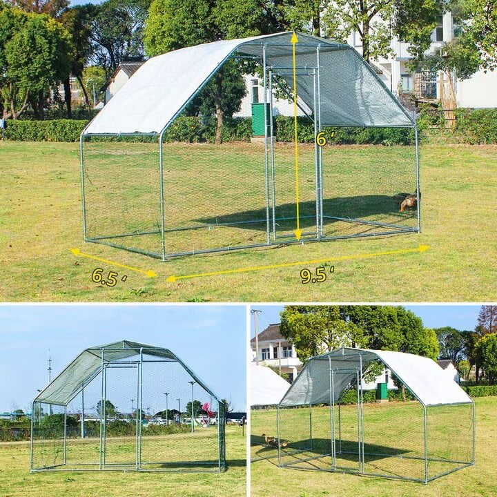 Metal Chicken Coop, Walk-in Chicken Run, Galvanized Wire Poultry ...