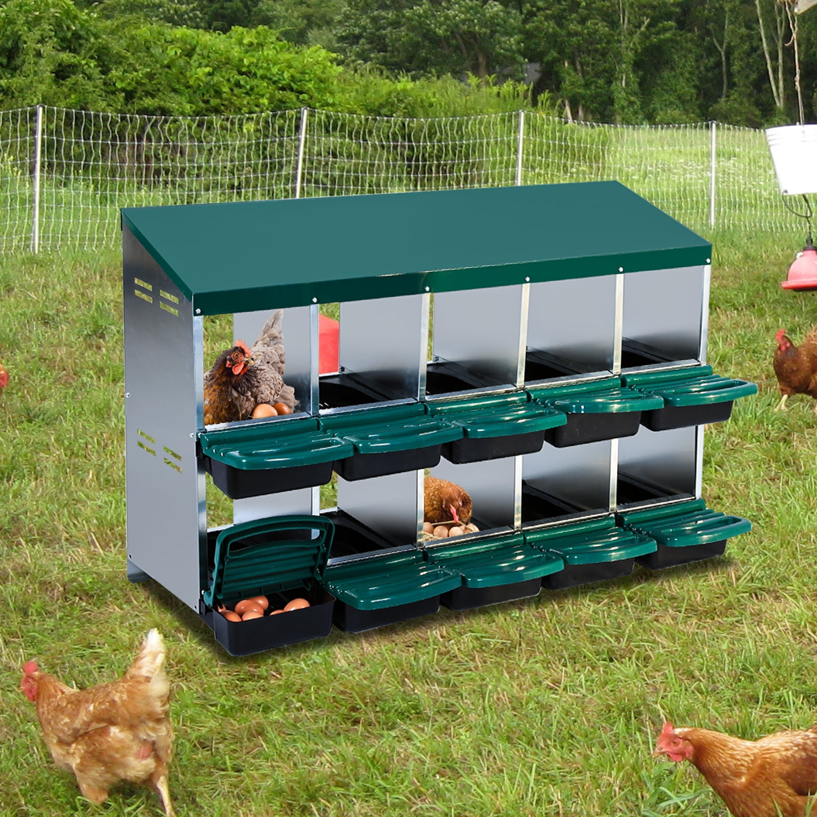 Metal Chicken Nesting Box, Compartments Laying Boxes for Hens, Chicken ...