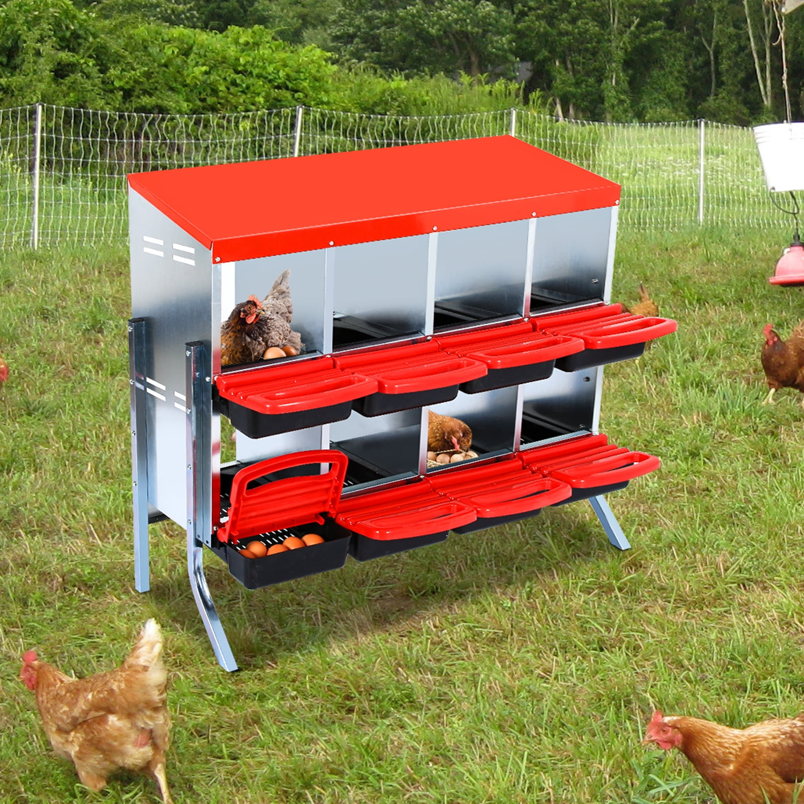 Metal Chicken Nesting Box, Compartments Laying Boxes for Hens, Chicken ...