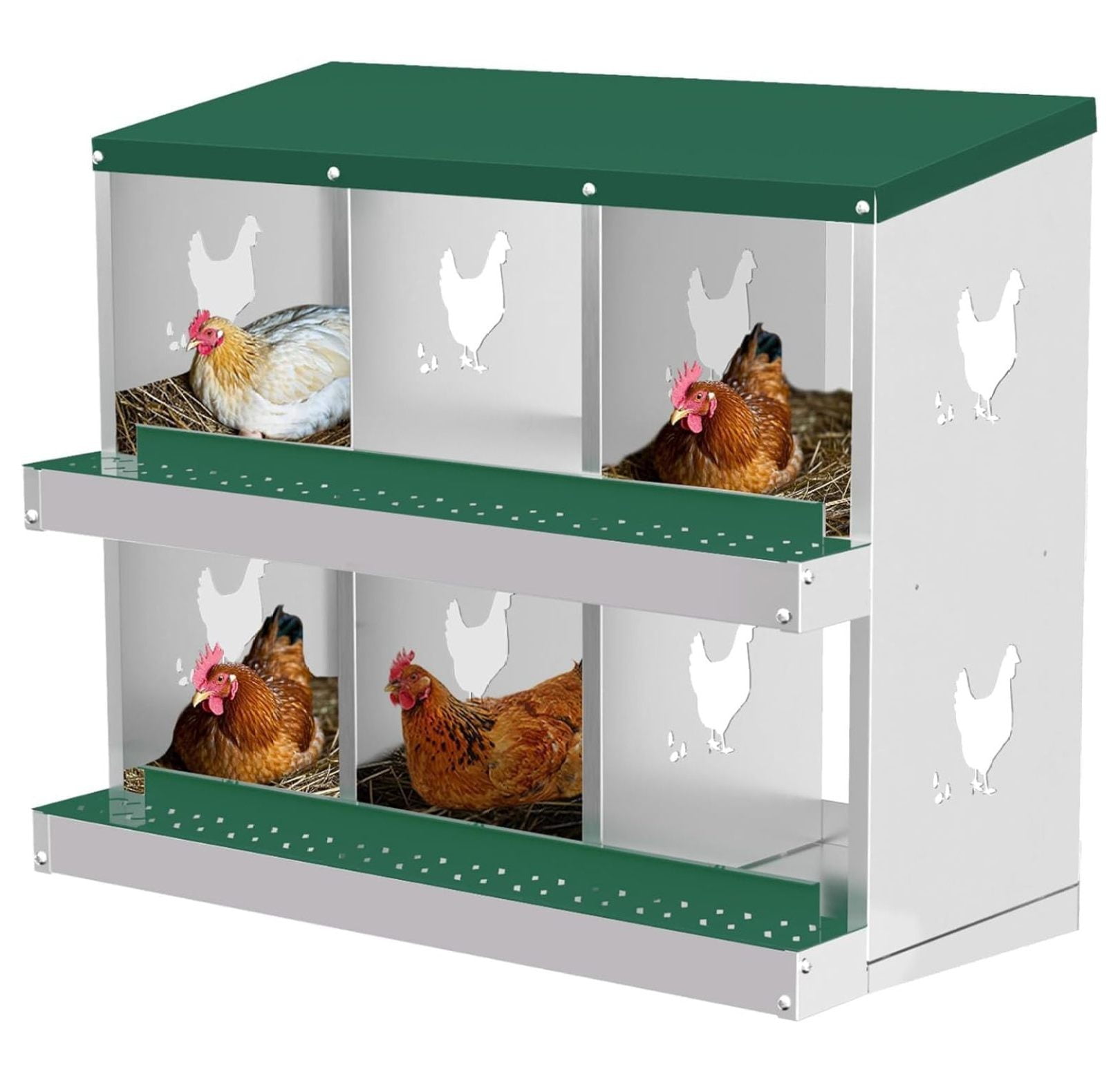 Metal Chicken Nesting Boxes, Heavy-Duty Galvanized Steel Egg Laying Box ...