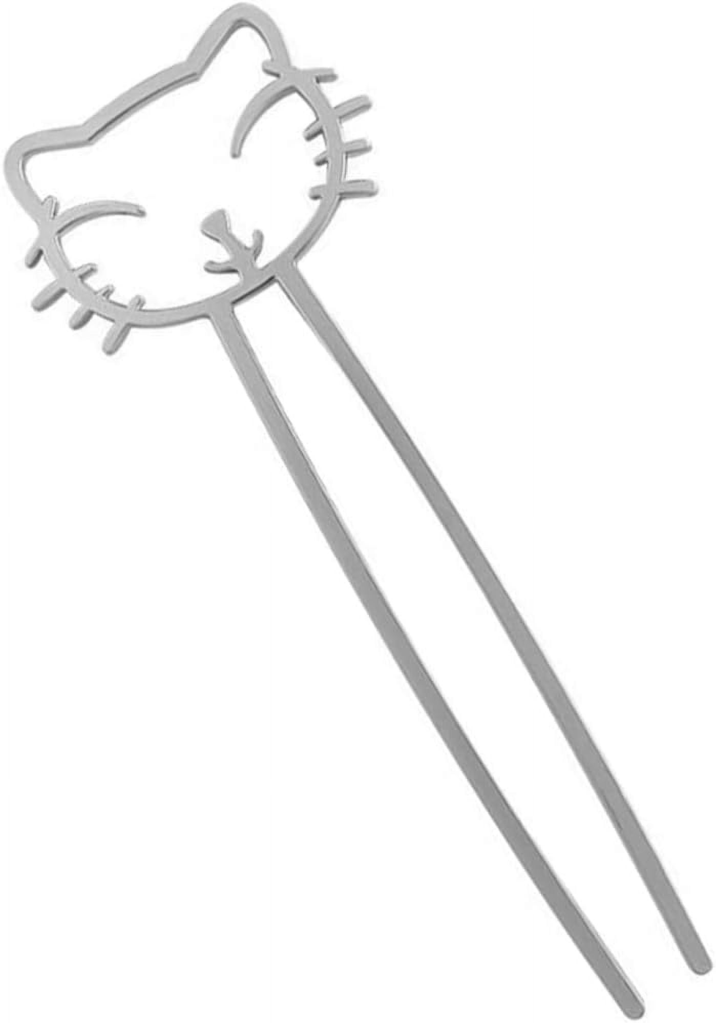 Metal Chopsticks Korean U Shape Hair Sticks, Cat Hair Fork 2 Prong Hair ...