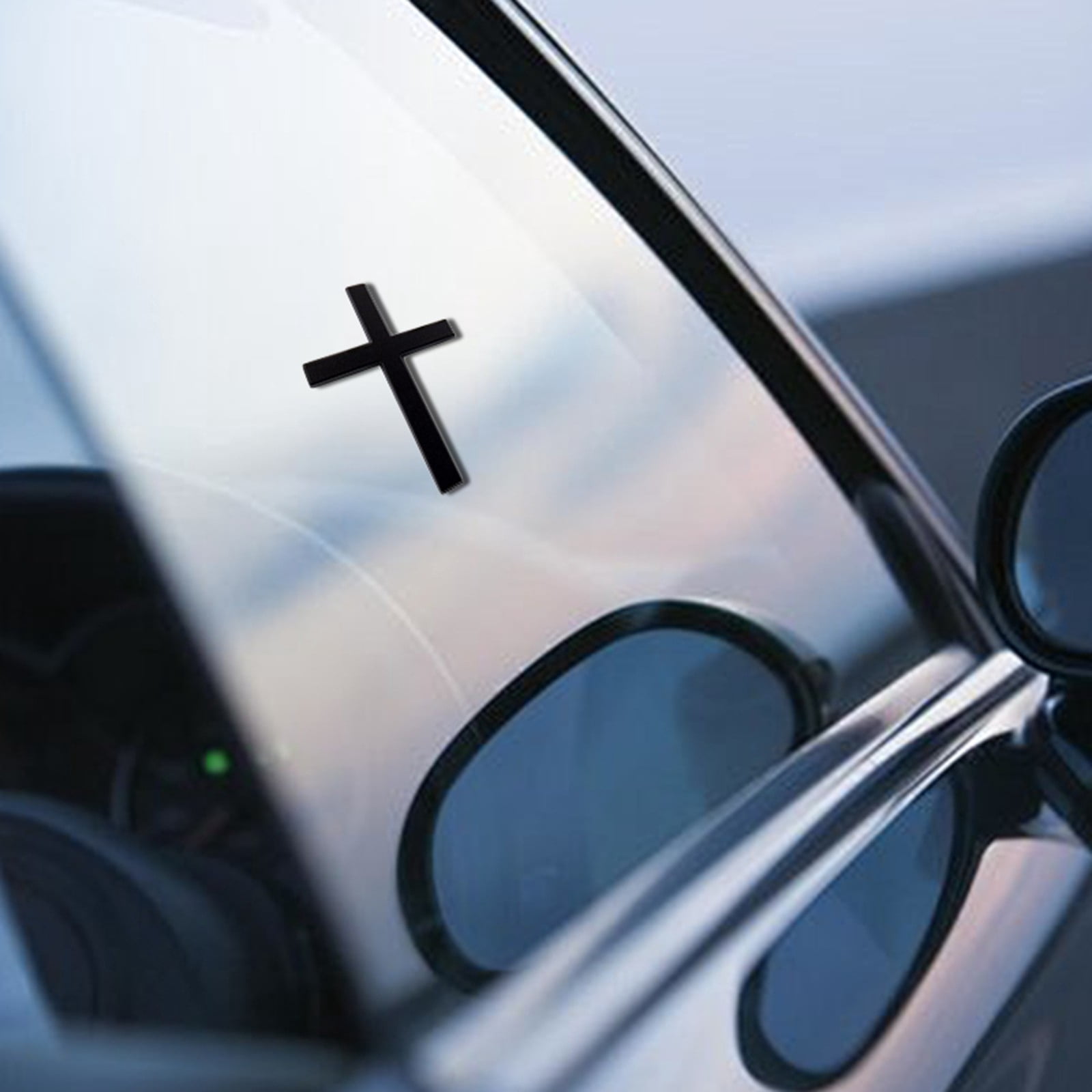 Metal_Christian Cross Sticker,2.5Ã 1.8in 3D_Jesus_ Auto Emblem Badge ...
