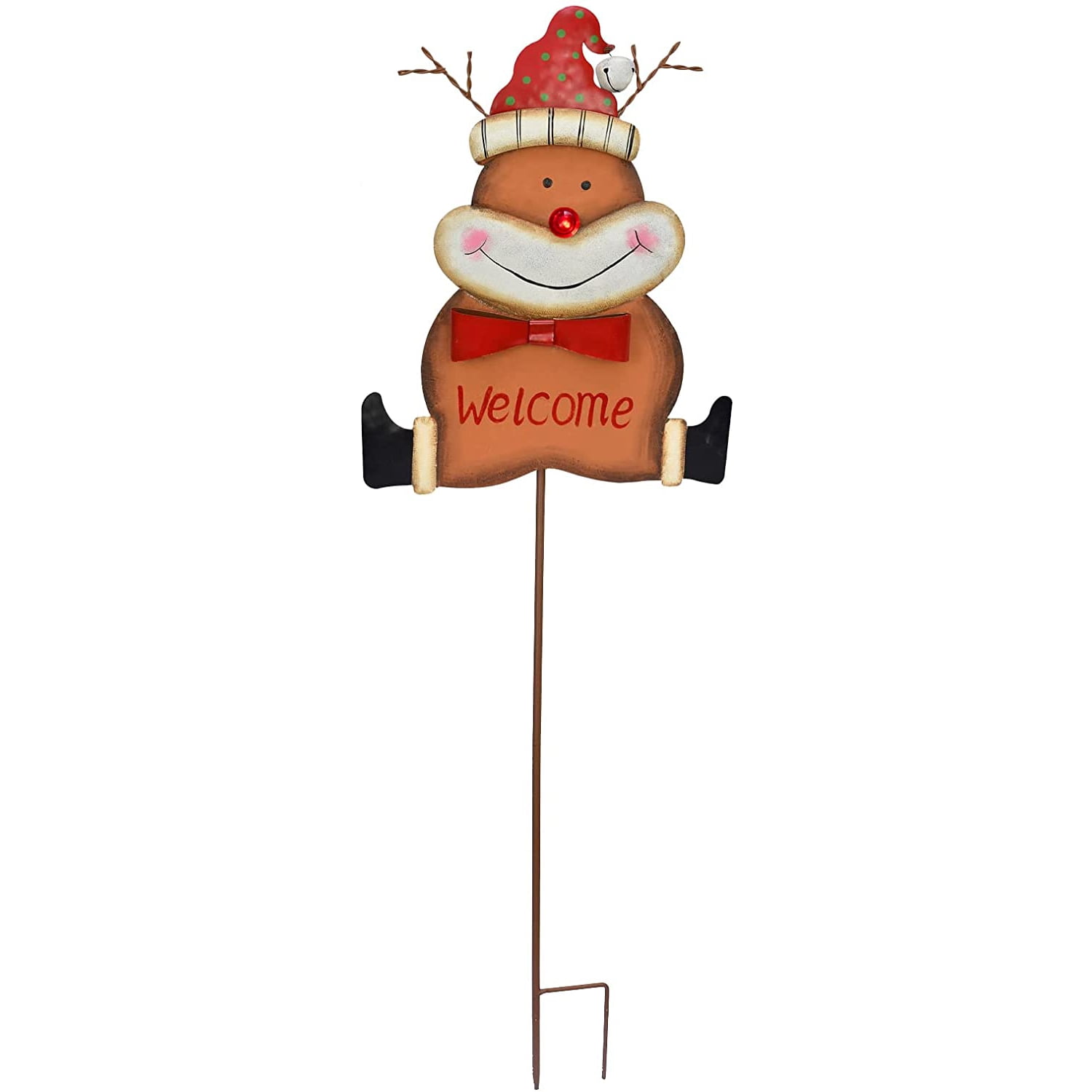 Metal Christmas Garden Stake with LED Light Decorative Yard Sign Indoor ...