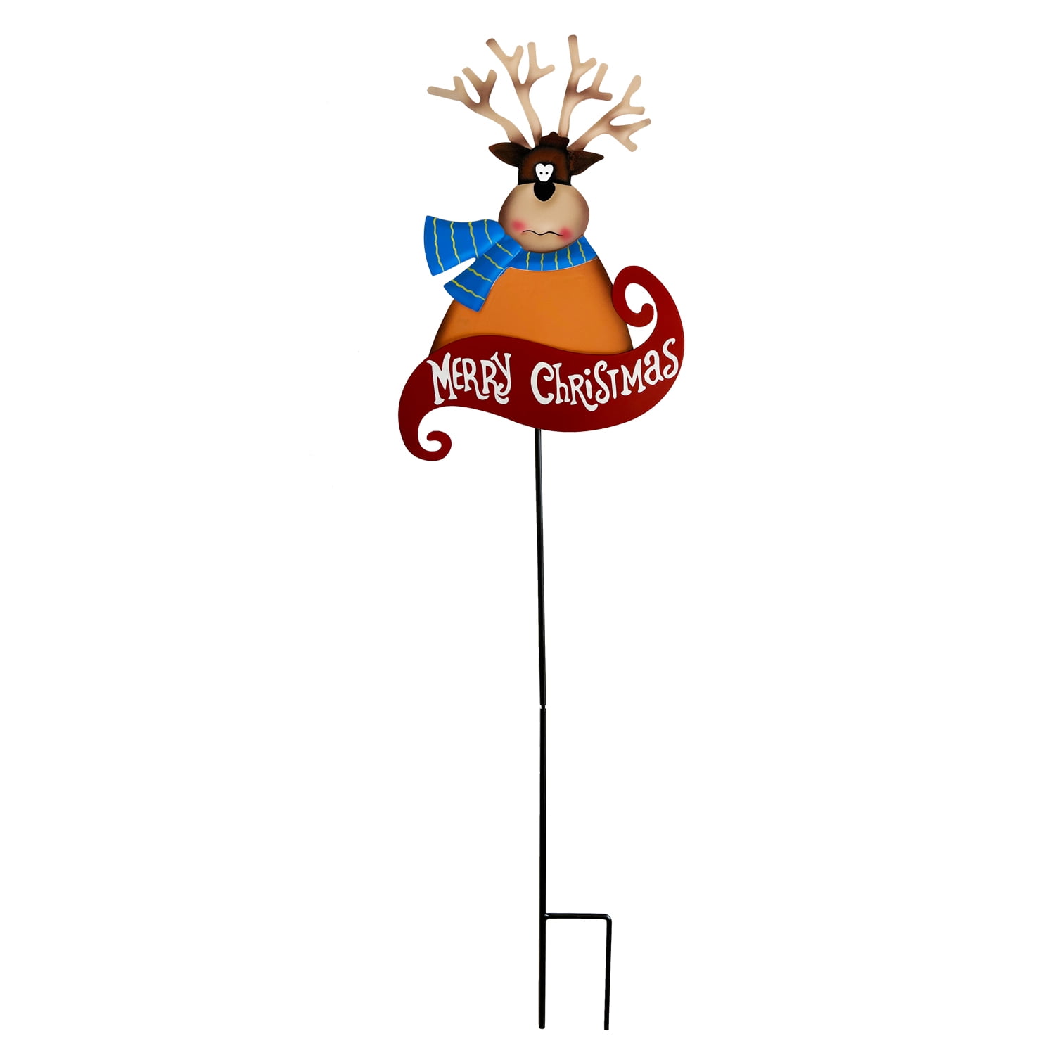 Metal Christmas Snowman Yard Stake Winter Holiday Garden Decor Snowman ...