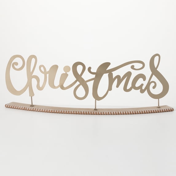 Metal Christmas Tabletop Sign Gold 9.25"H Metal - Walmart.com