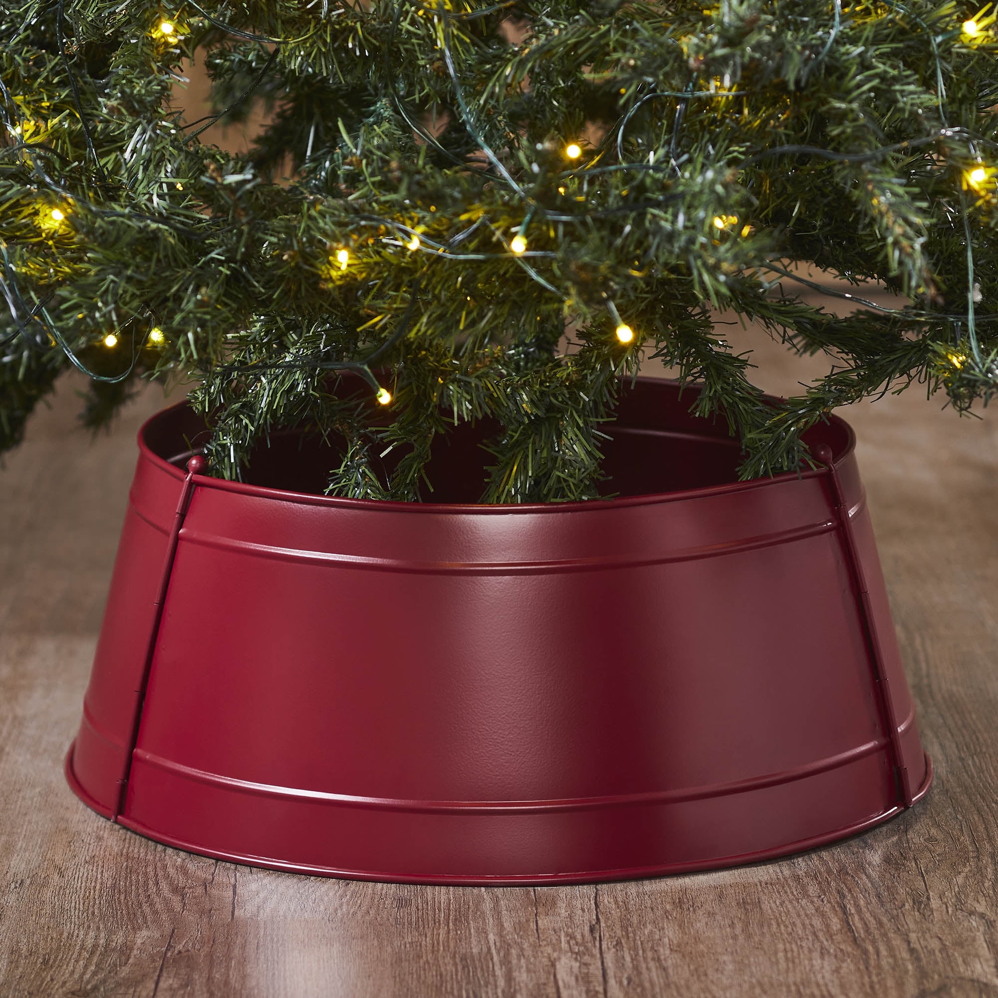 Christmas Tree Collar Metal Burgundy 8x20x20 - Walmart.com
