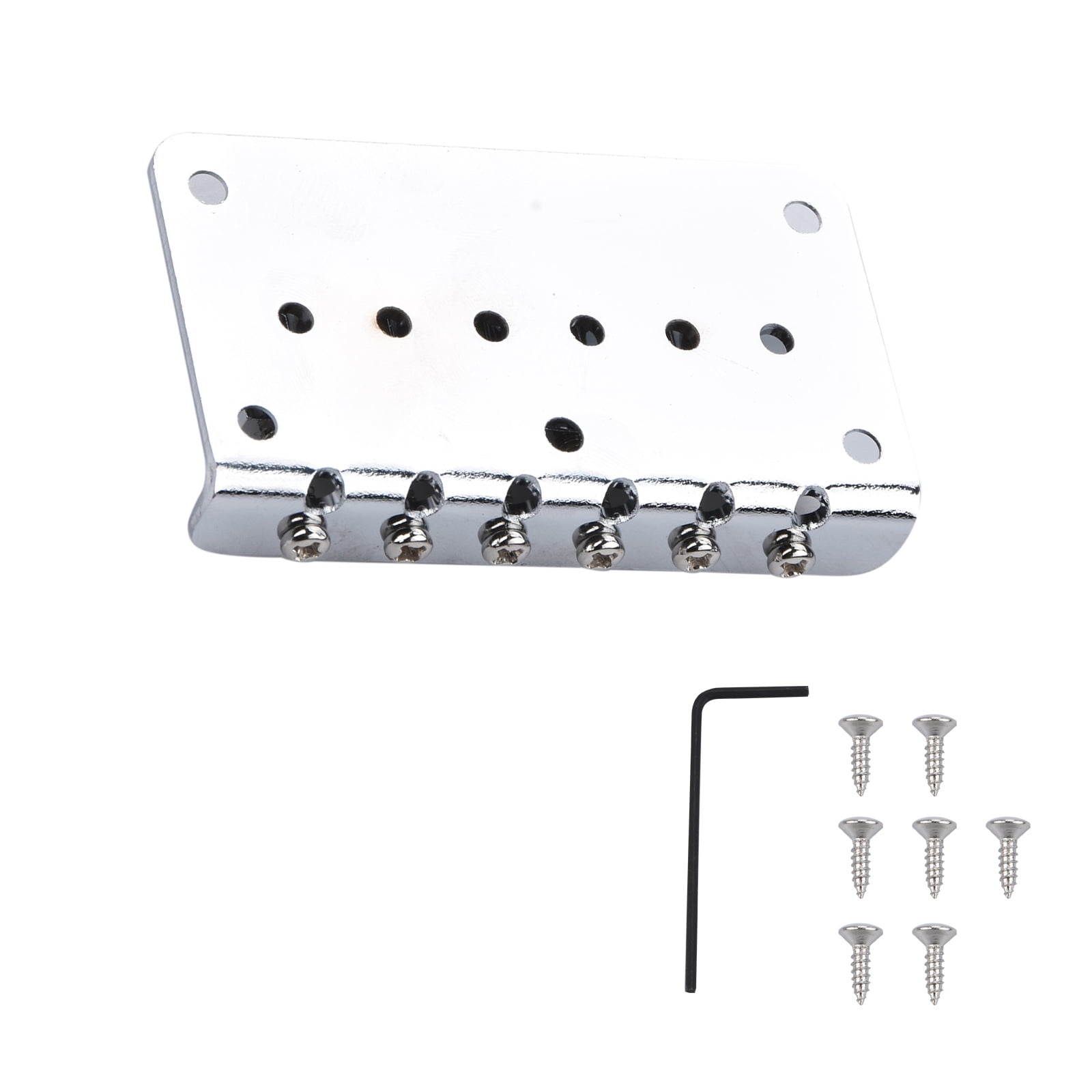 Metal Chrome Fixed Guitar Bridge 6 Saddle Hardtail Bridge for Most 6 ...