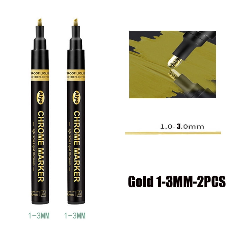 Metal Chrome Plated 6+1 Mirror Marker 0.7/1/1-3/2-3MM Tip Rose Gold ...