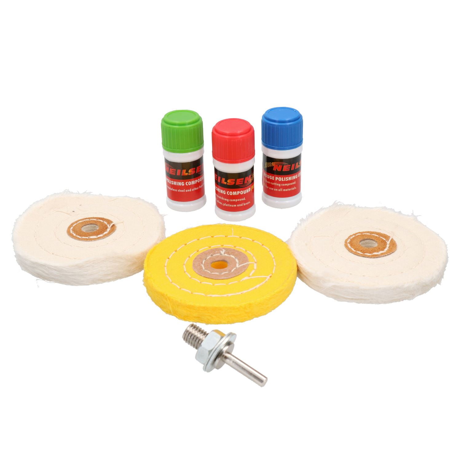 Metal Cleaning and Polishing Kit for Drills 4” 100mm Mops + Compound ...