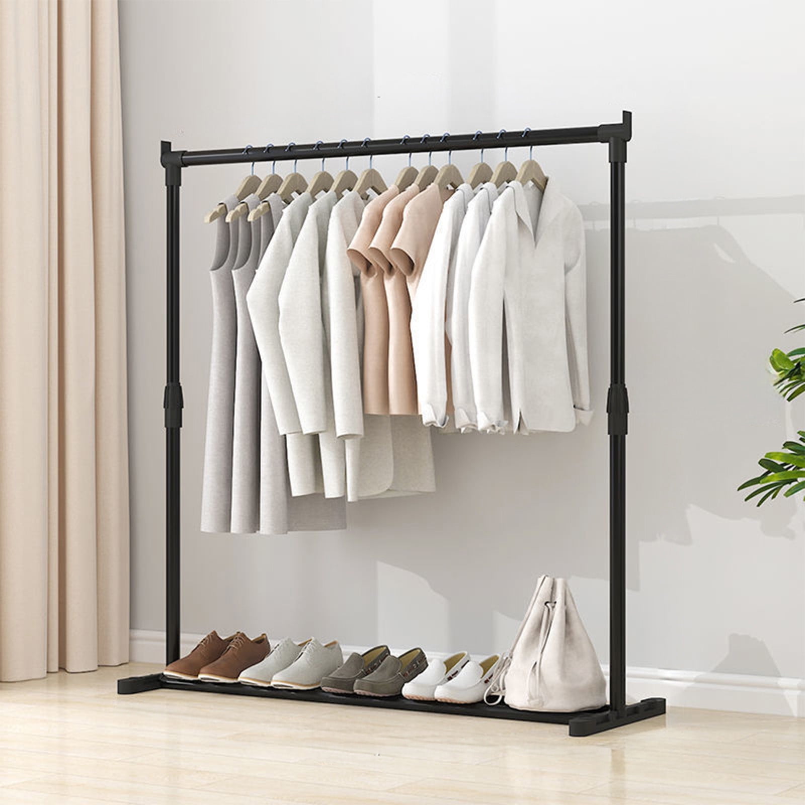 Metal Clothing Rack Garment Rack With Bottom Shoe Rack Home Doorway ...