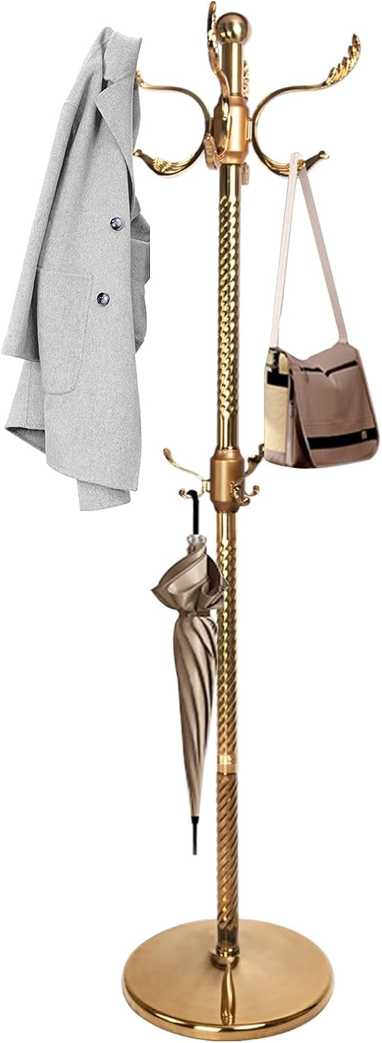Metal Coat Rack Freestanding with 14 Hooks,Classic Sturdy Coat Rack ...