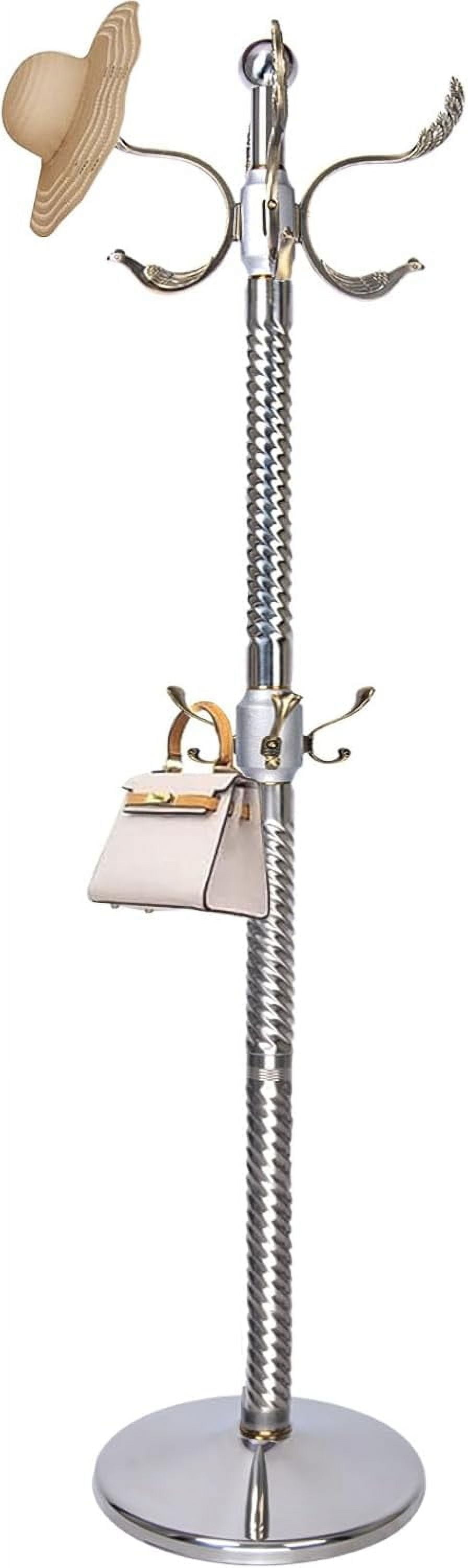 Metal Coat Rack Freestanding, Stainless Steel Coat Rack Stand 14 Hooks ...