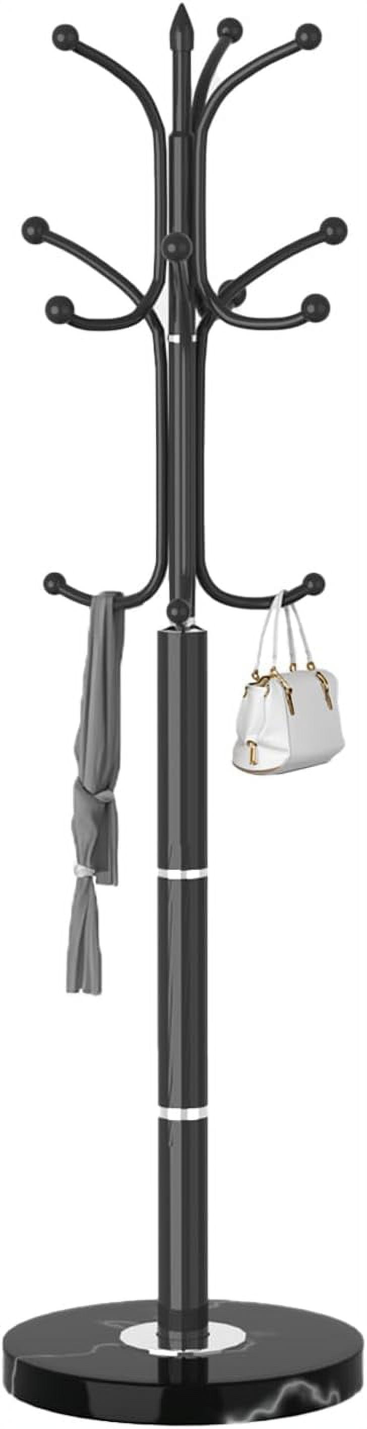 Metal Coat Rack Freestanding, Sturdy Coat Rack Stand with Natural ...