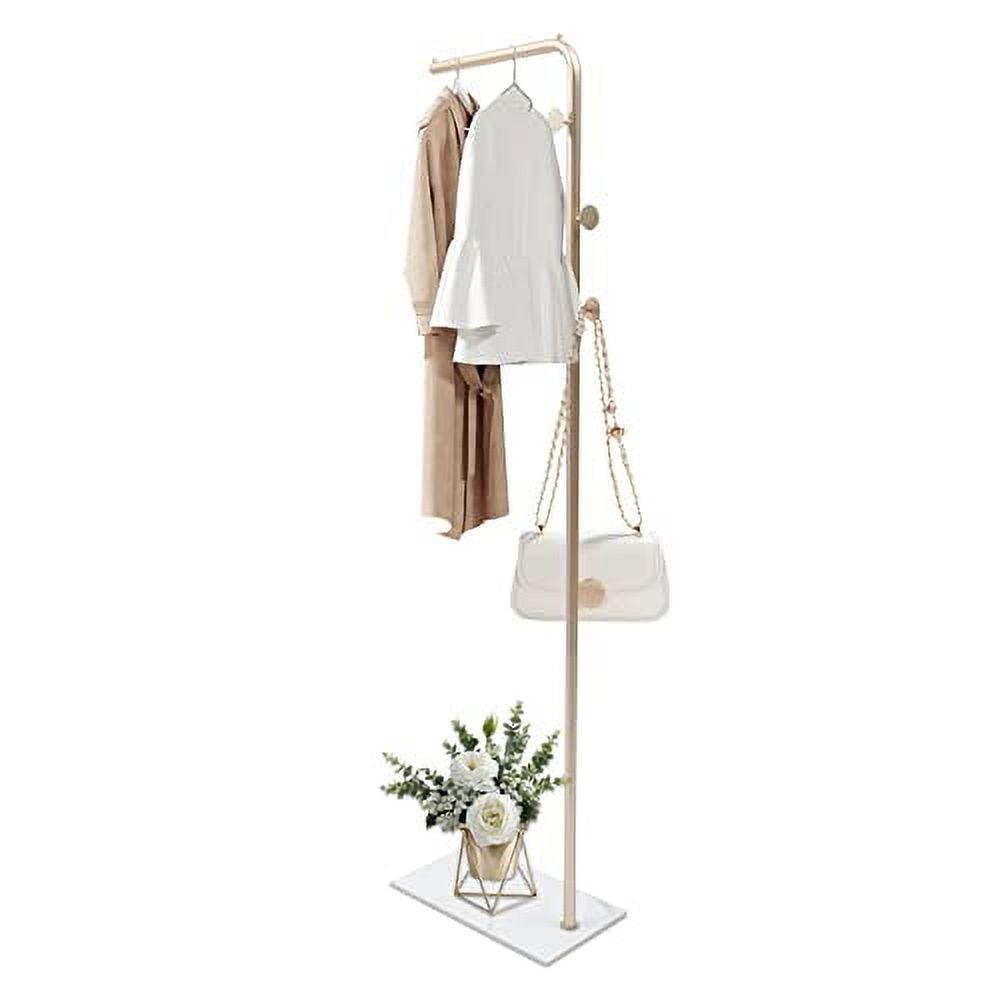 Metal Coat Rack Stand Hall Tree Free Standing with 3 Hooks Coat & Hat ...
