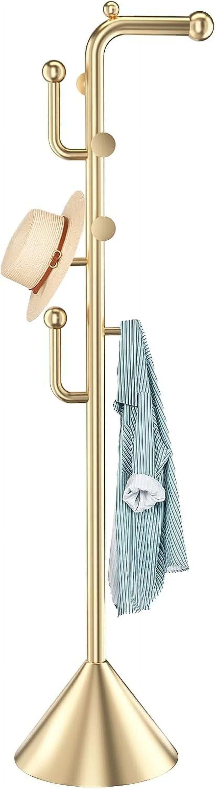 Metal Coat Rack Stand, Modern Coat Rack Freestanding with Natural ...