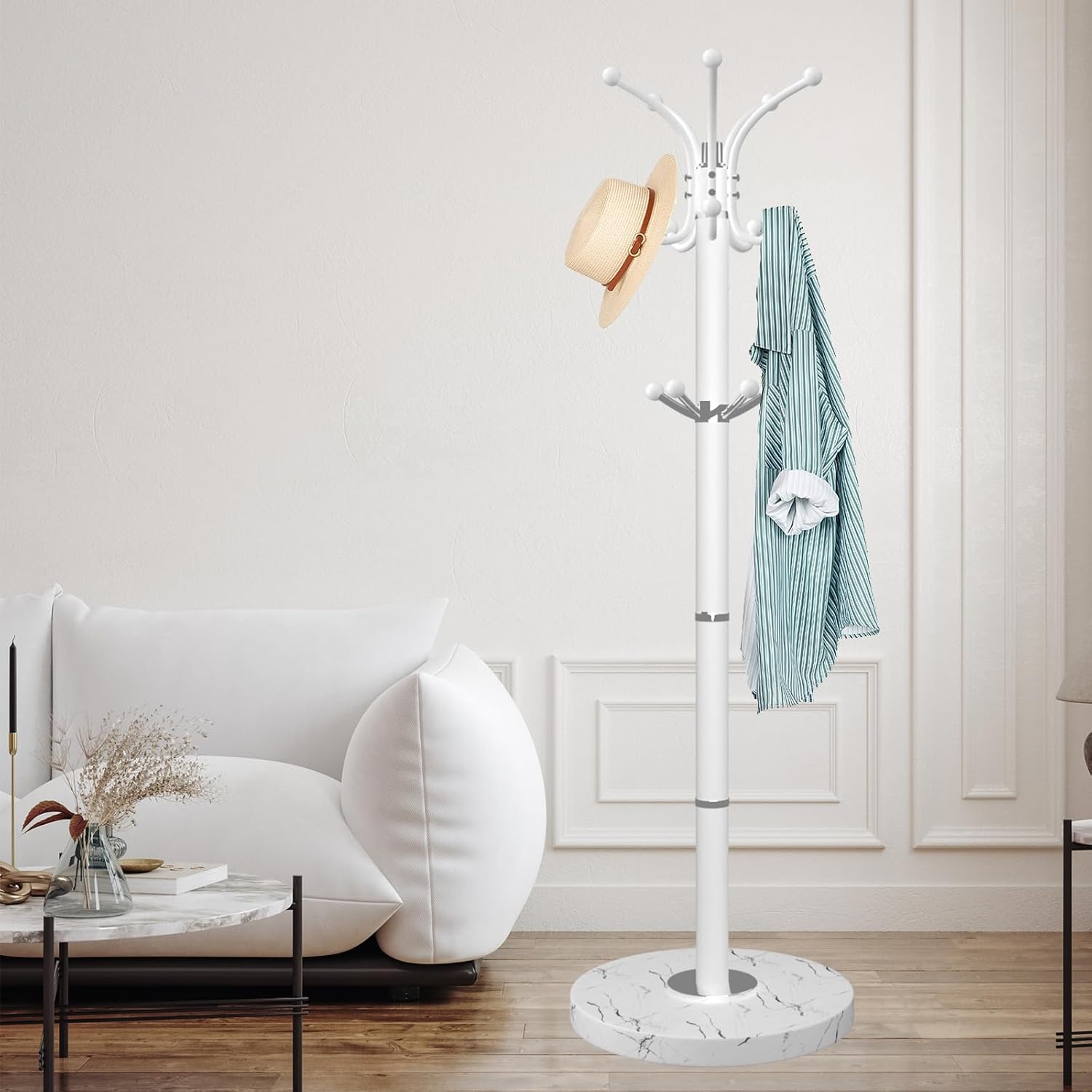 **metal coat rack stand, modern coat rack freestanding with natural ...