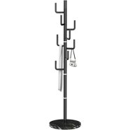 Gomok 12.5" x 66.9" Gold Tree-Shaped Coat Rack with Marble Base, 9-Hook ...