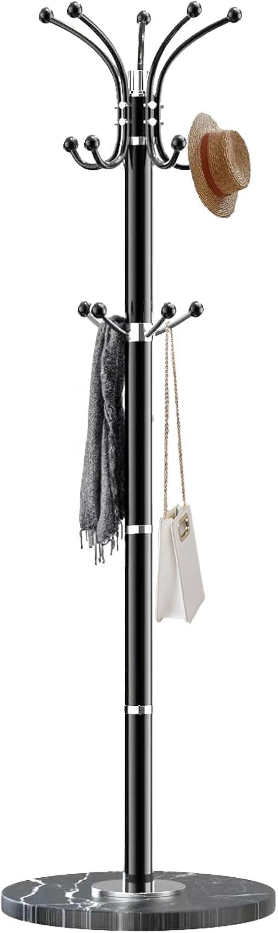 Metal Coat Rack Stand with Natural Marble Base, Modern Coat Rack ...