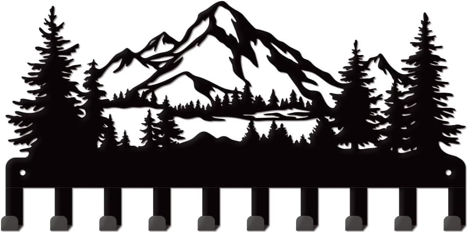 Metal Coat Racks with 10 Hooks Key Hooks for Wall Coat Rack Wall Mount ...