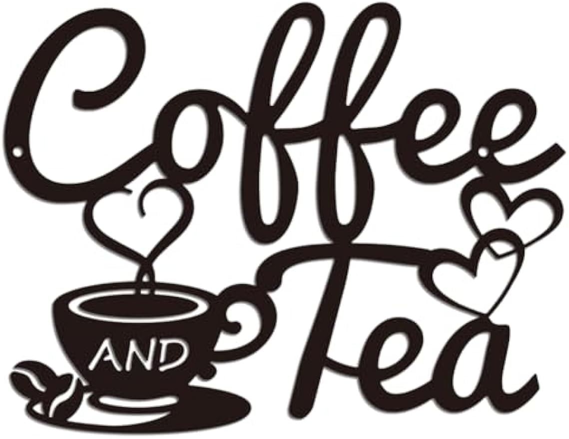 Metal Coffee Tea Sign Decor Wall Art Decor Vintage Cafe Metal Wall Art ...