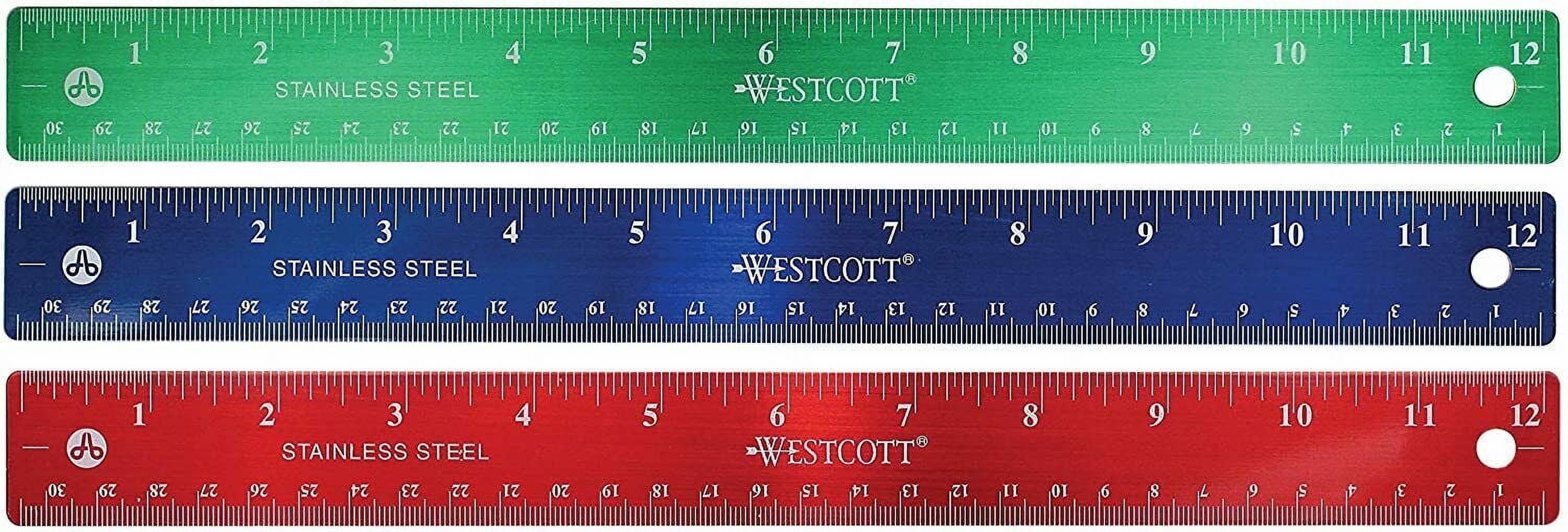 Metal Colored Rulers with Cork Back Red Ble Green - Walmart.com