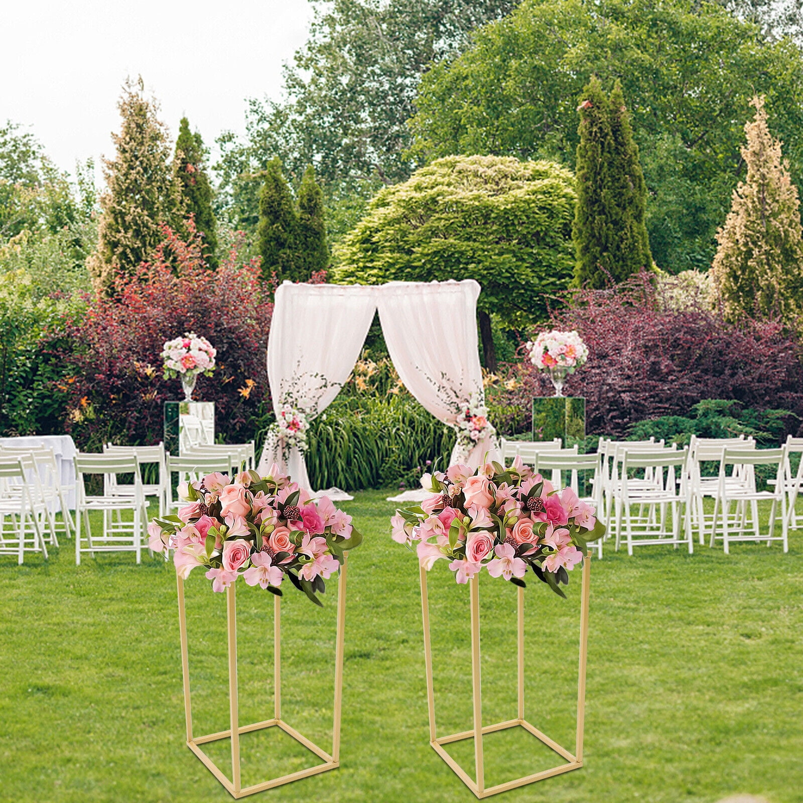 Metal Column Stand Floor Wedding Guiding Stand Wedding Artificial ...