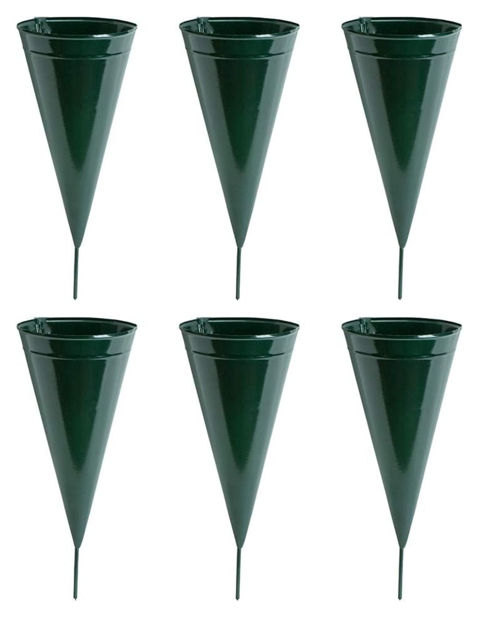 Metal Cone Cemetery Vase, 6-Pack Green - Walmart.com