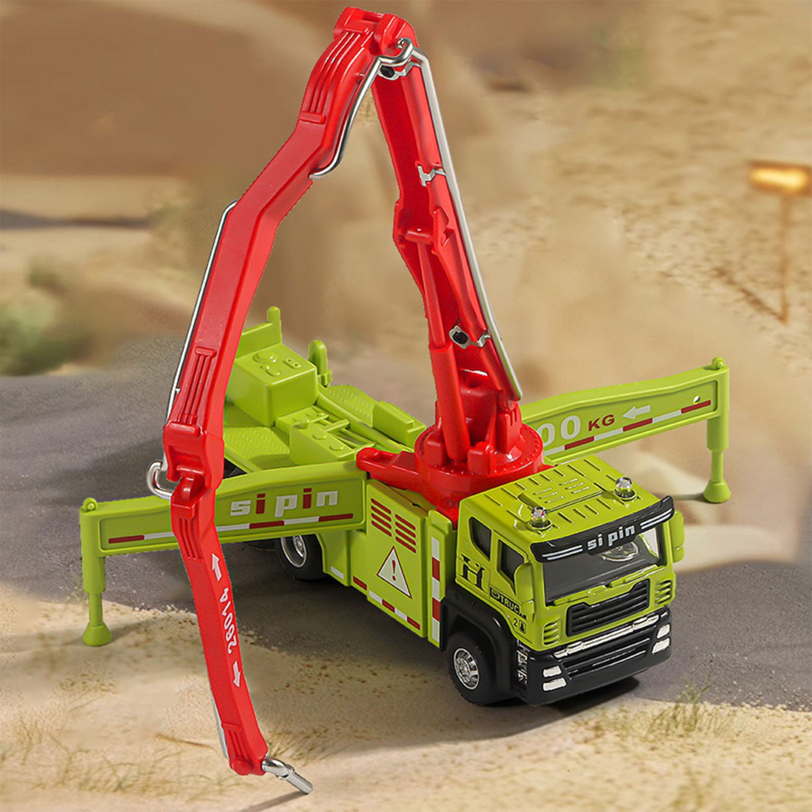 Metal Construction Vehicle Toy for Boys, Inertia Digger Mixer Tanker ...