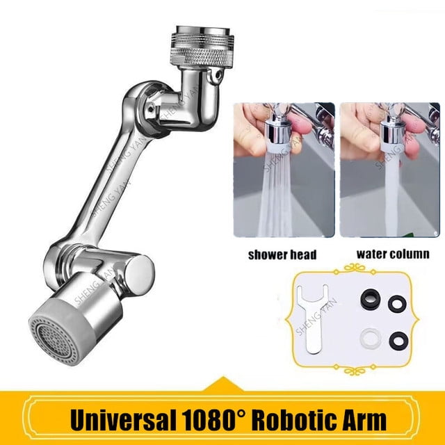 Metal Copper 1080掳 Rotation Faucet Aerator Extender Swivel Robotic Arm ...