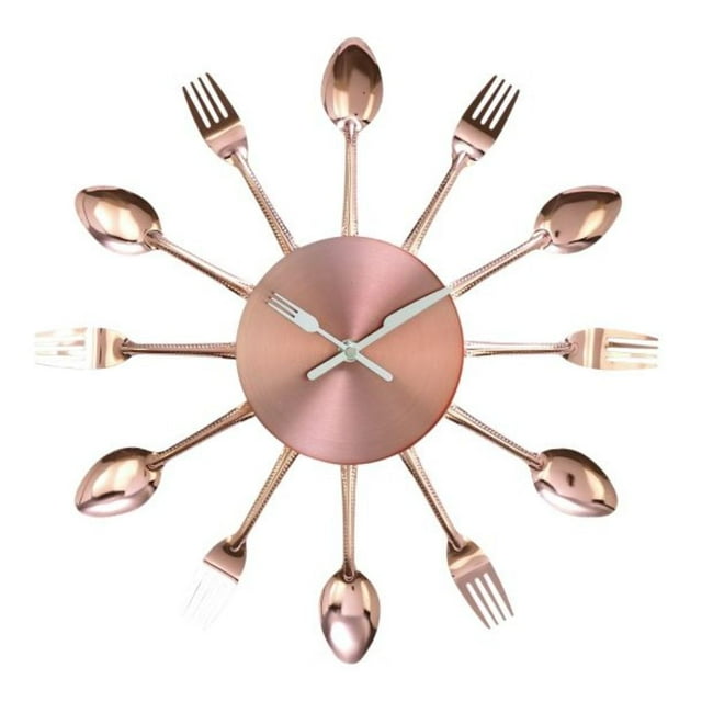 Metal Copper Wall Clock 15"D, Copper, Silver - Walmart.com