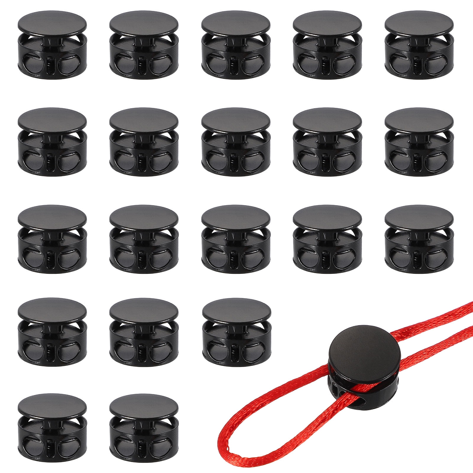 Metal Cord Locks, Double Hole Draw String Spring Stopper Fastener Round ...