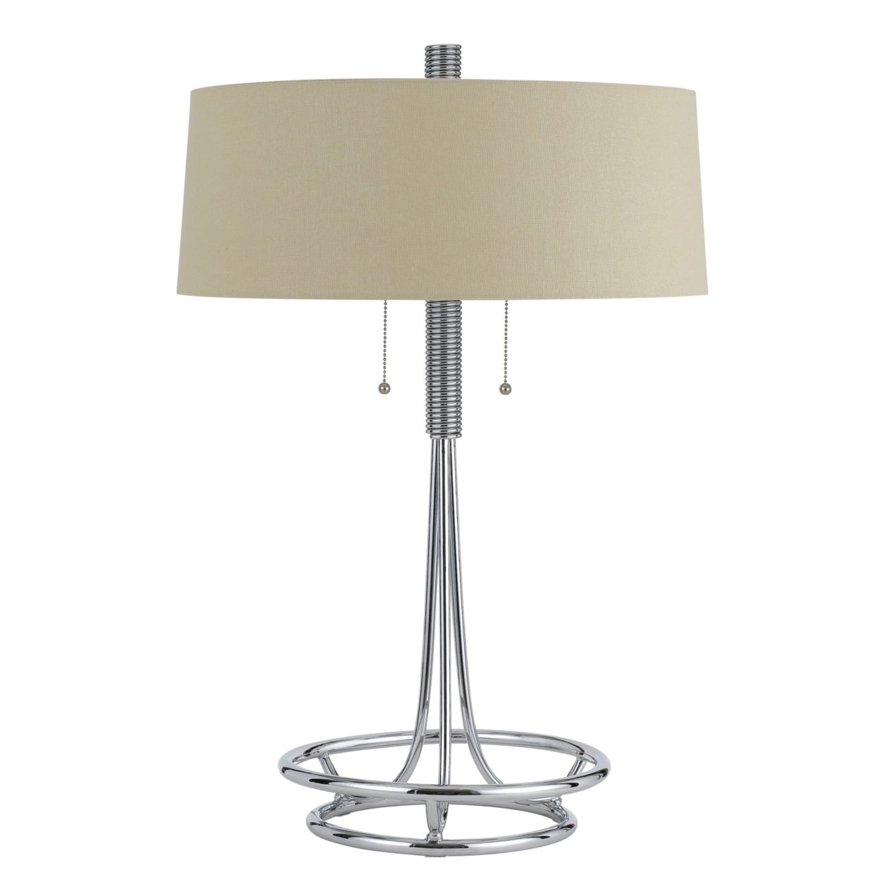 Metal Corkscrew Design Table Lamp with Pull Chain Switch, Silver ...
