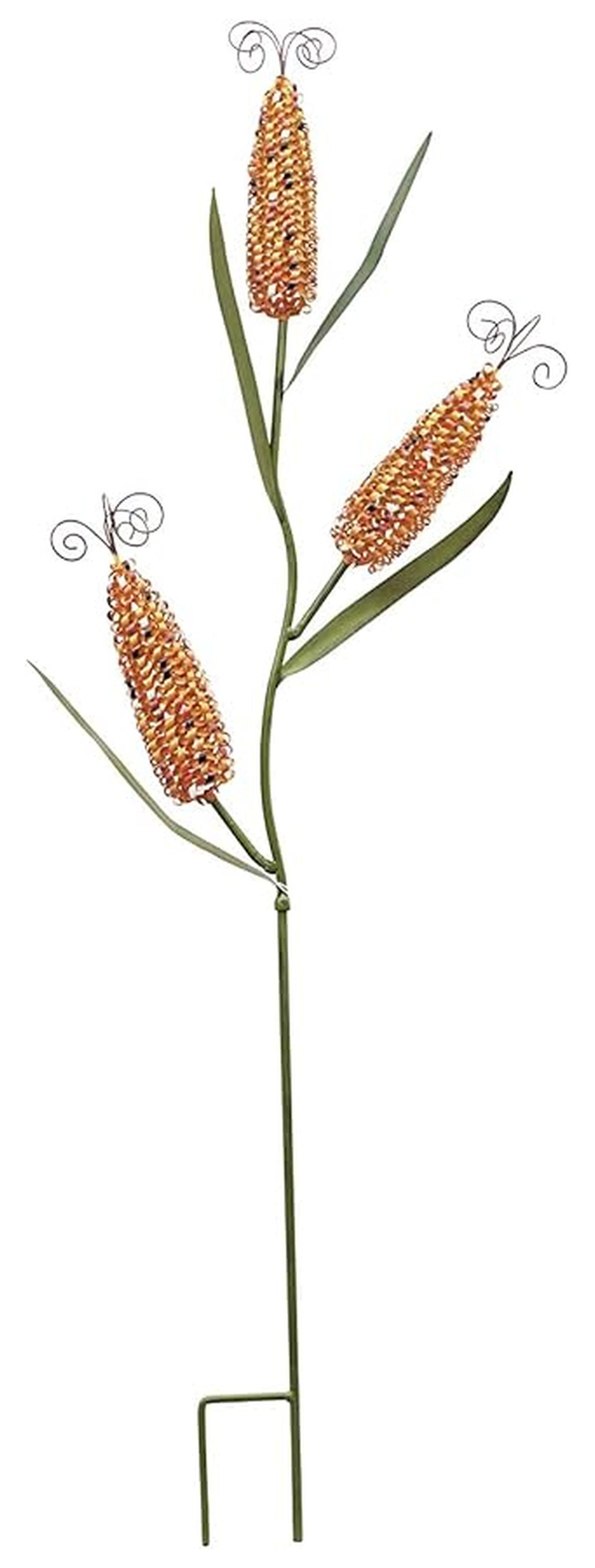Metal Corn Stalk Decoration, 45 Inch Fall Harvest Yard Stake, Outdoor ...