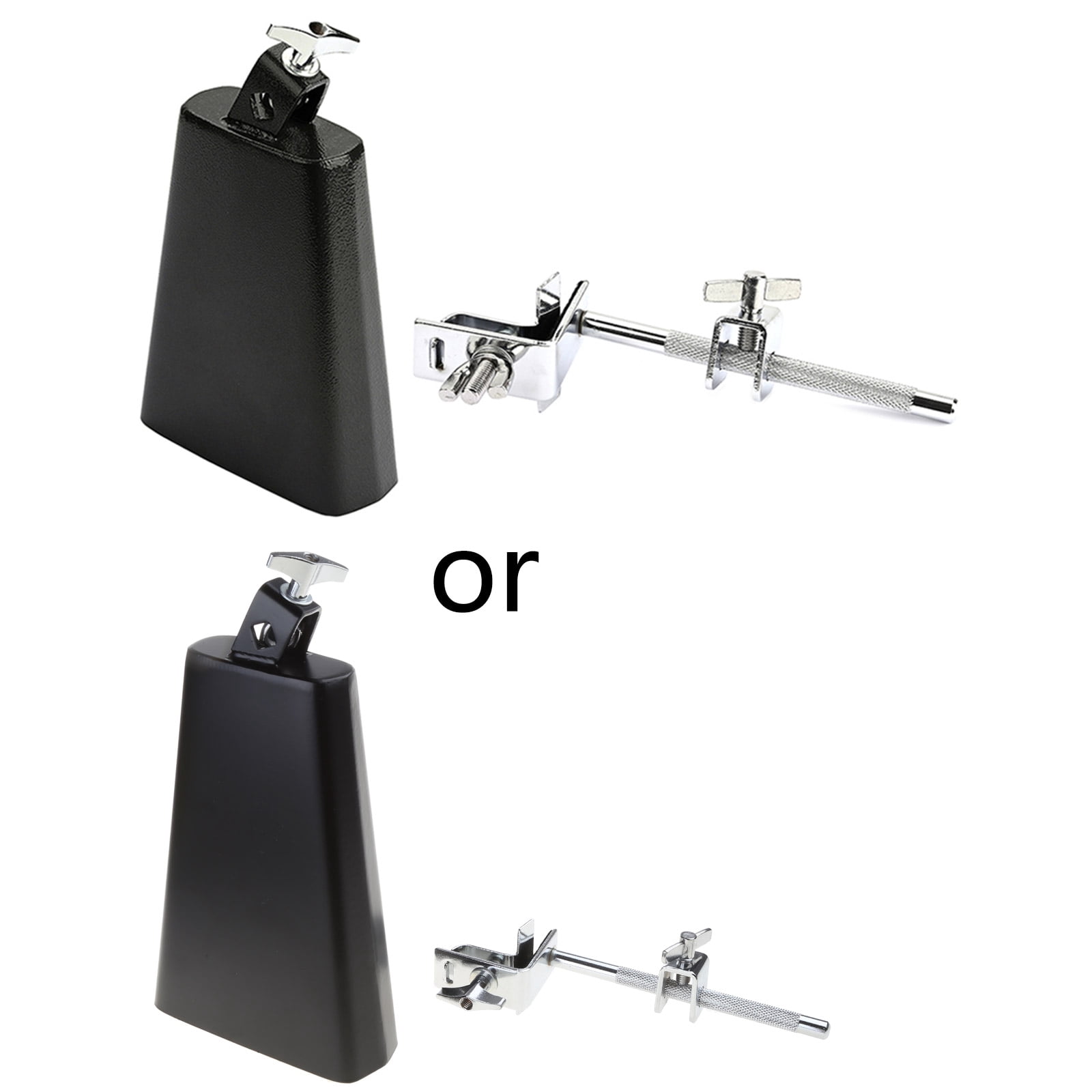 Metal Cowbell with Drum Hoop Mounted Cowbell Holder Clamp Percussion ...
