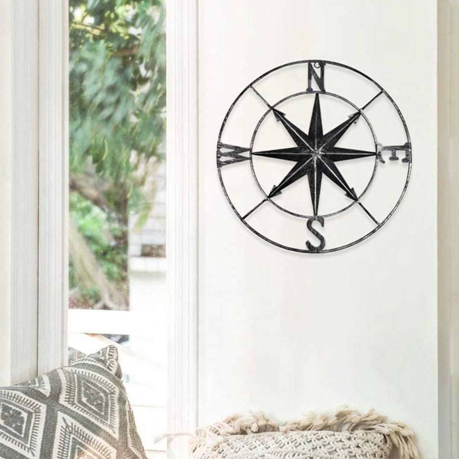 Metal Craft Compass Vane Wrought Iron Decoration Indoor Ornaments ...