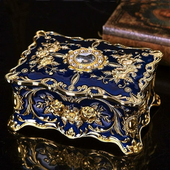 Metal Crafts European Style Retro Jewelry Box Creative High-end Ring ...