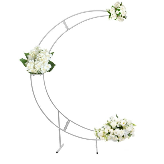 Metal Crescent Moon Wedding Arch Stand, Curved Flower Balloon Frame ...