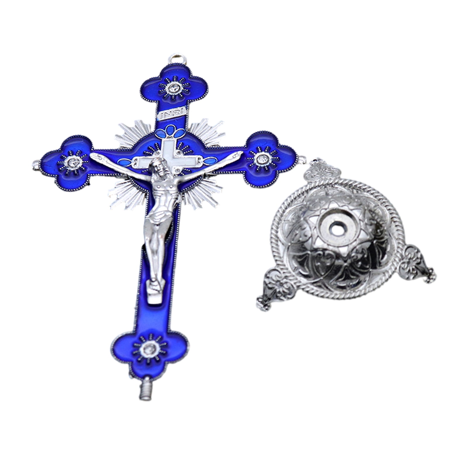 Metal Cross Figurine Ornament Alloy Christian Catholic Art Statue ...